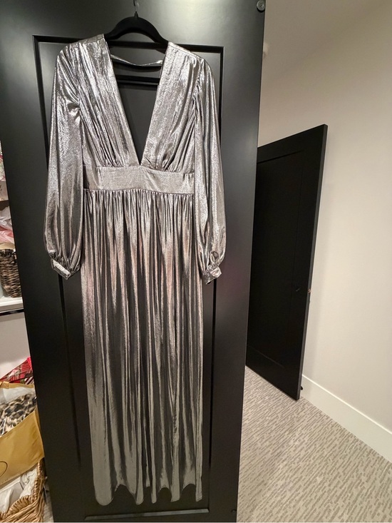 Gianni Bini | Dresses | Gianni Bini Metallic Silver Plunging Vneck Long ...